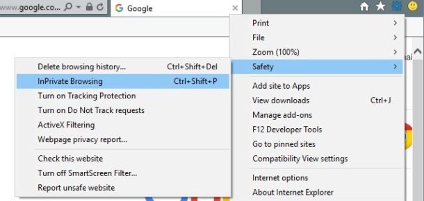 Enable Private Browsing in IE 11 and Microsoft Edge