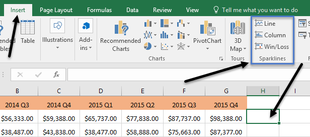  Sparklines Excel ZanZ