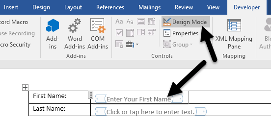 How To Create Fillable Forms In Word | techips How To Create Fillable Forms In Word | techips