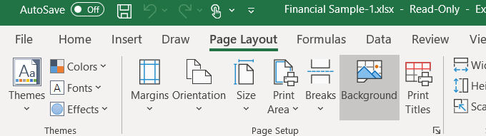 How To Set Background Image In Excel