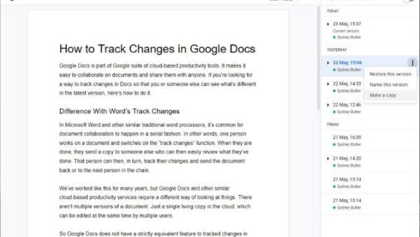 How to Track Changes in Google Docs