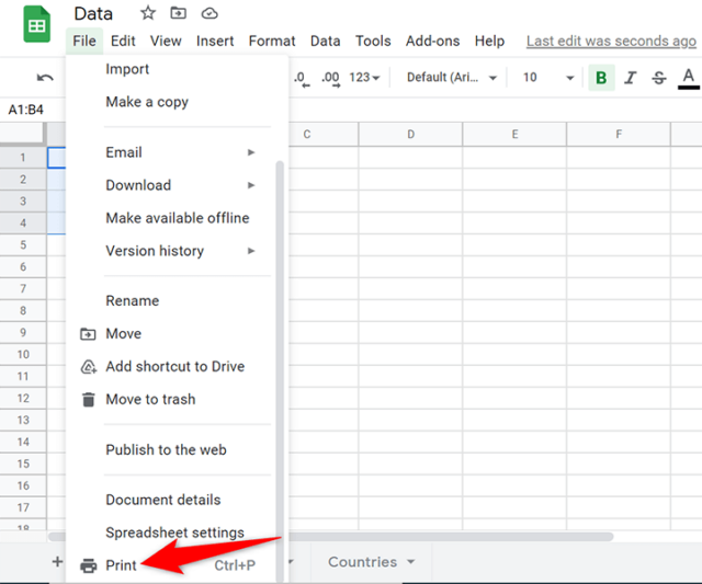 How To Set The Print Area In Google Sheets