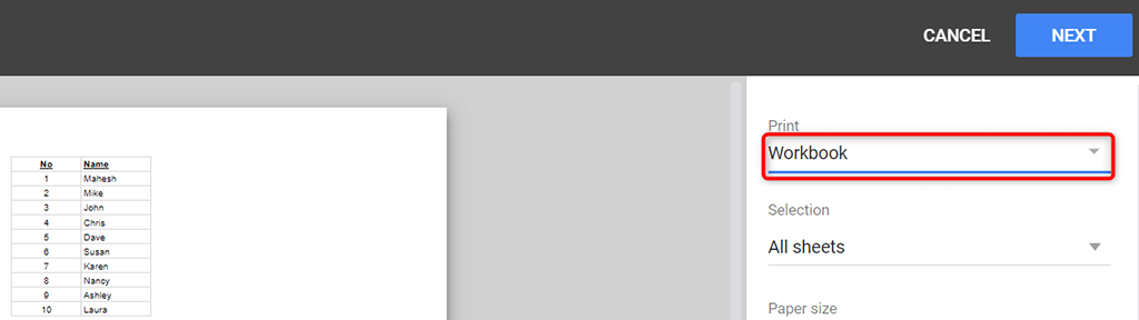How To Set The Print Area In Google Sheets