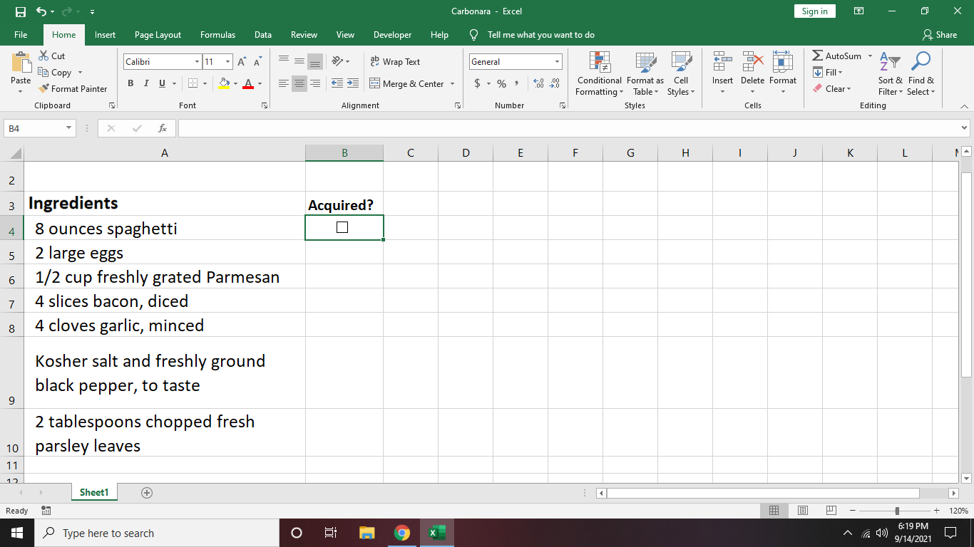 How To Make A Checklist In Excel
