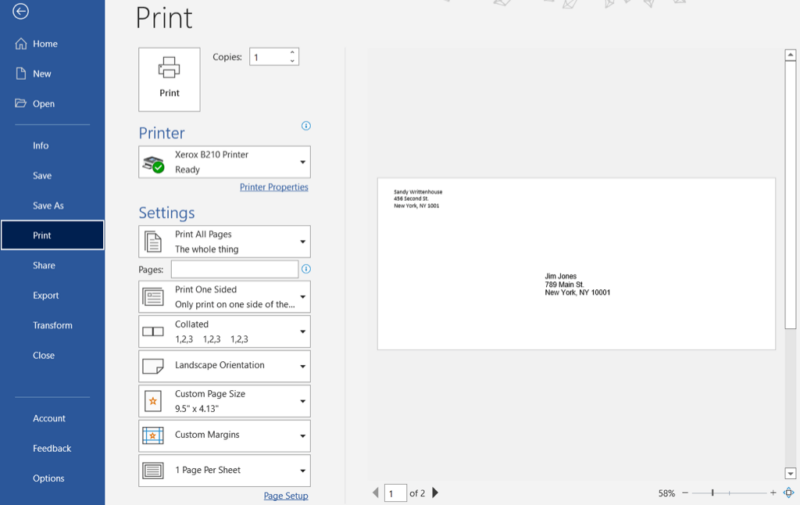 How To Print On An Envelope In Microsoft Word Opsafetynow