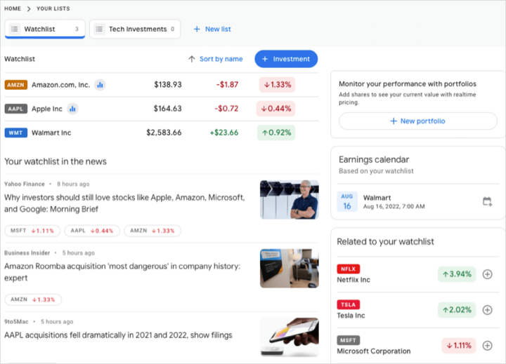 How to Set Up a Stocks Watchlist on Google Finance