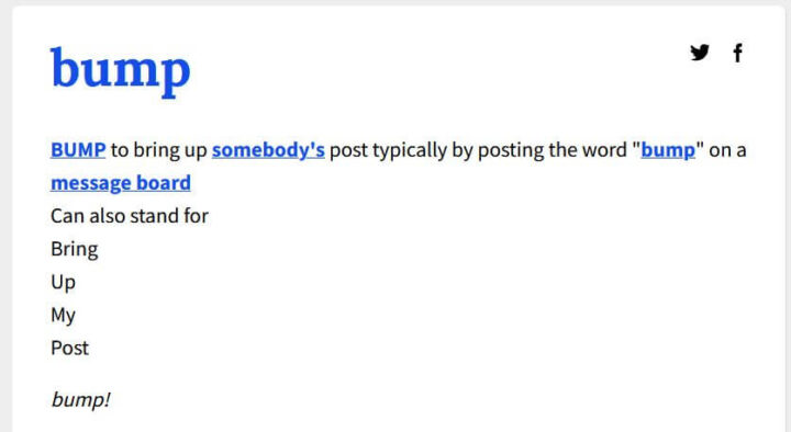 What Does “Bump” Mean on Facebook?