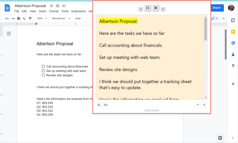 How To Get Google Docs To Read Documents Aloud