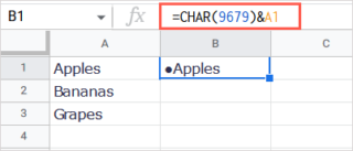 How to Insert and Use Bullet Points in Google Sheets