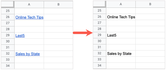 How To Add Or Remove Hyperlinks In Google Sheets