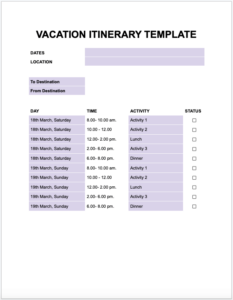 The Best 15 Free Itinerary Templates for Google Docs