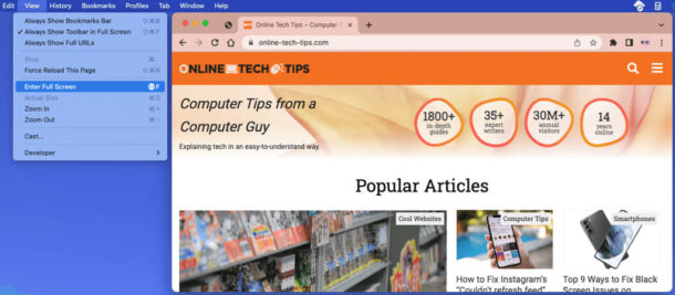 How to Enter and Exit Full Screen in Google Chrome