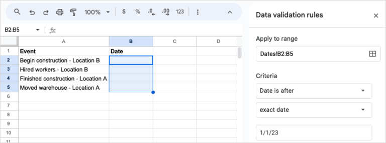 How to Use Data Validation in Google Sheets